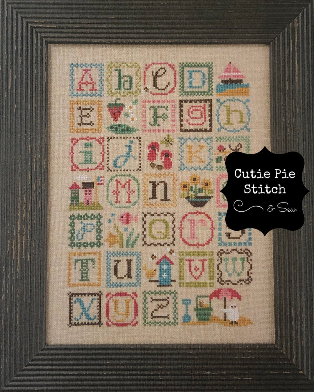 LIZZIE KATE "summer Alphabet" Counted Cross Stitch Pattern~alphabet ...