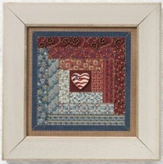 MILL HILL log Cabin Quilt Beaded Counted Cross - Etsy