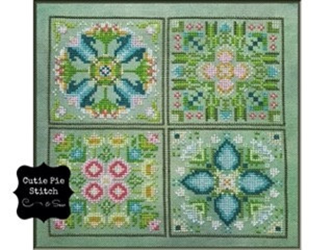 CAROLYN MANNING DESIGNS pixie Petals Counted Cross Stitched Quilt ...