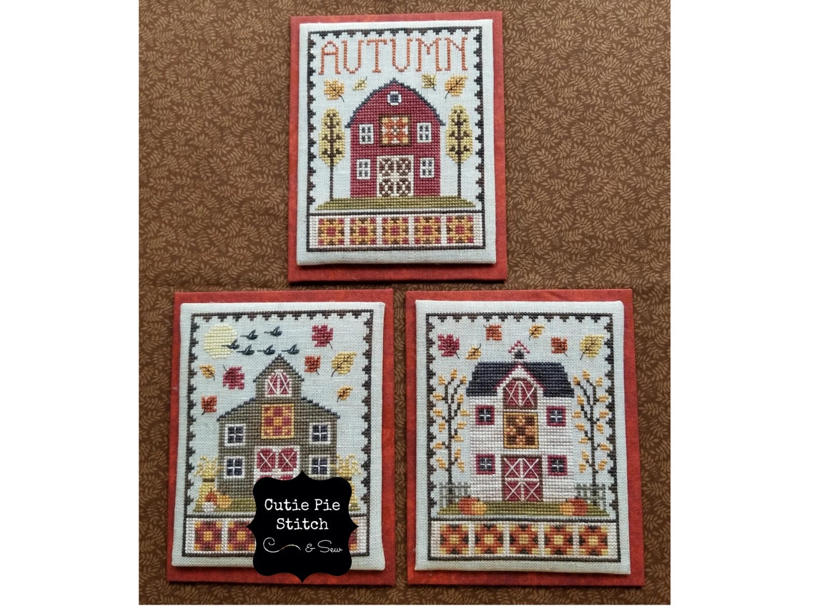WAXING MOON DESIGNS "autumn Barn Trio" Counted Cross Stitch Pattern ...