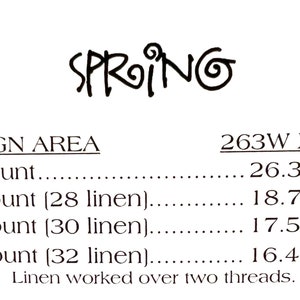 CRICKET COLLECTION "spring" Counted Cross Stitch Pattern~spring Cross ...