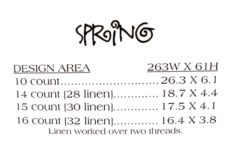 CRICKET COLLECTION "spring" Counted Cross Stitch Pattern~spring Cross ...