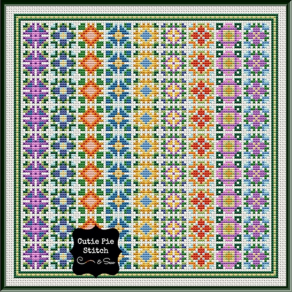 Rainbow Row Cross Stitch - Etsy