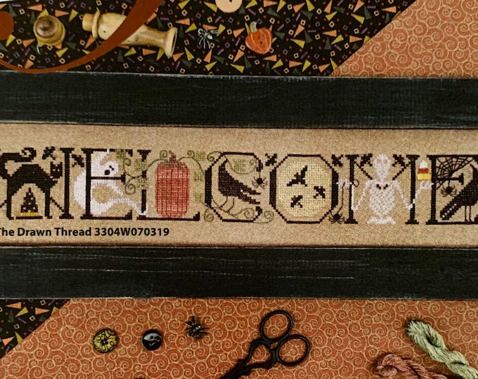 THE DRAWN THREAD "welcome Halloween" Counted Cross Stitch Pattern ...