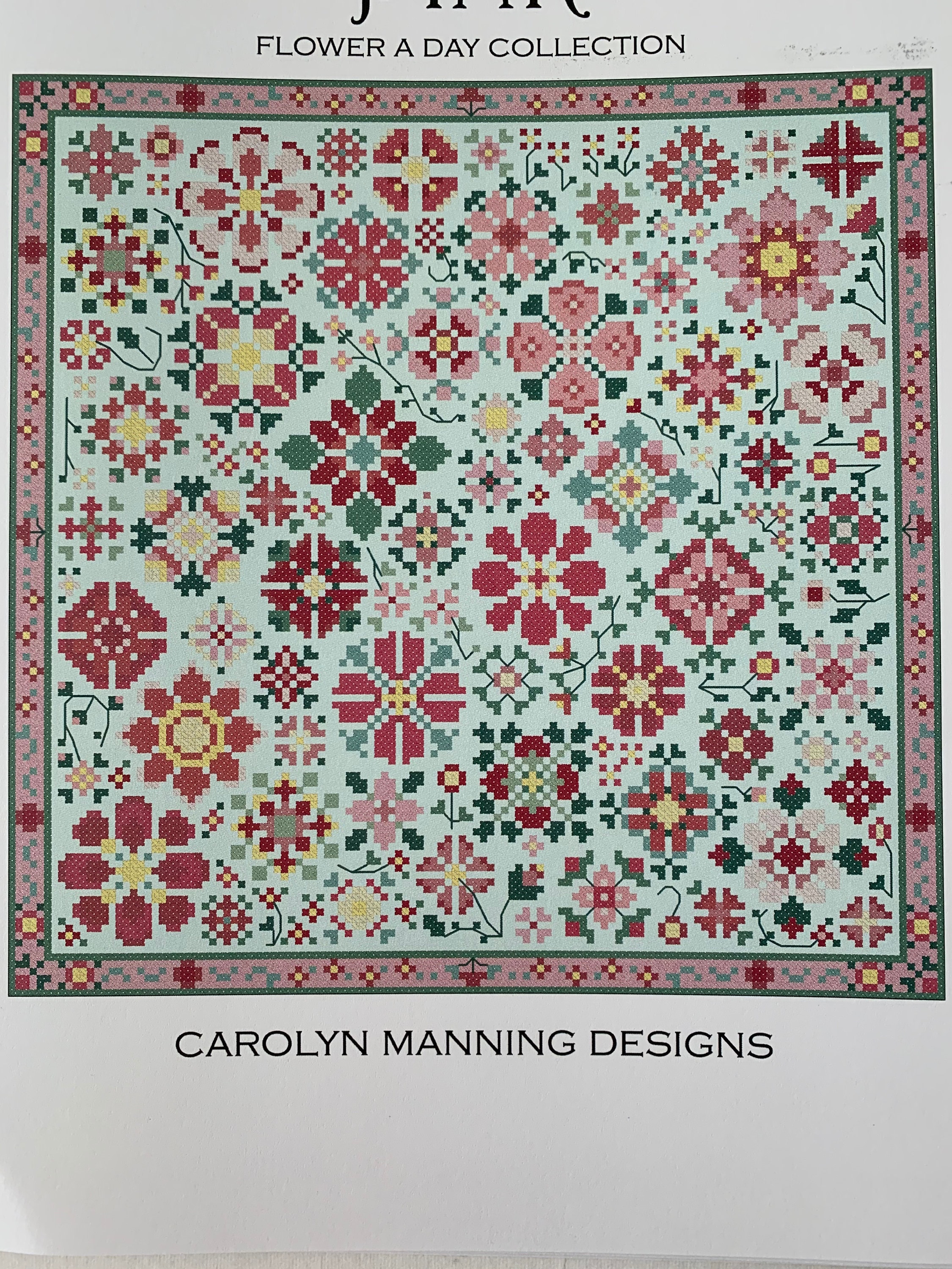 CAROLYN MANNING DESIGNS pink Flower a Day Counted - Etsy