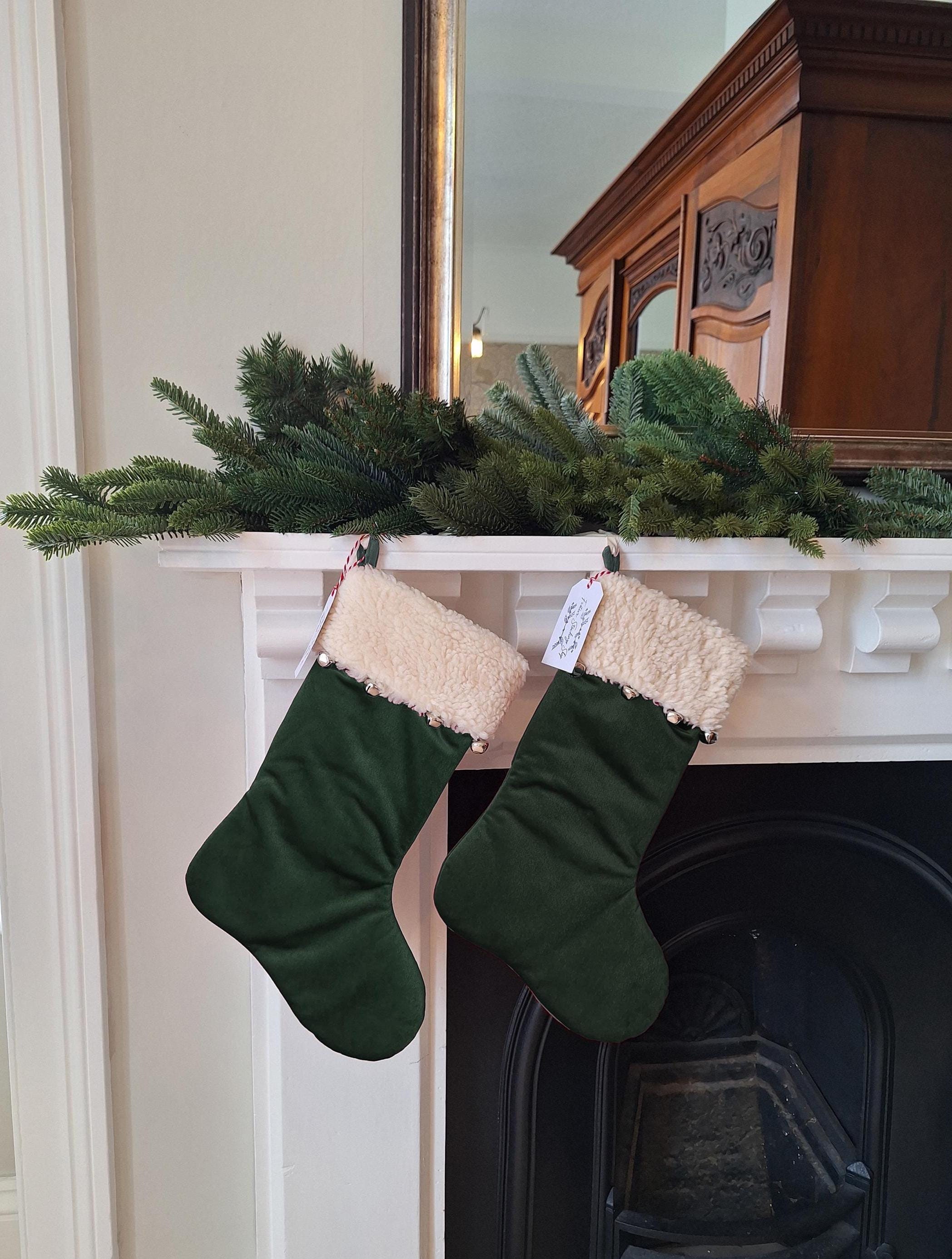 Green Christmas Stocking Luxury Green Velvet Christmas Stocking - Etsy
