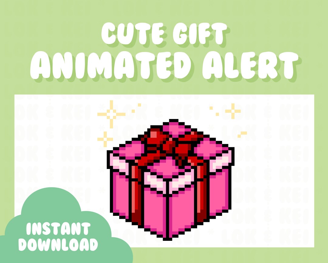 2x Animated Twitch Stream Alerts | Cute Gift With Stars | Pixel Art ...