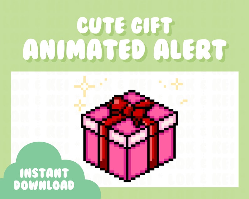 2x Animated Twitch Stream Alerts | Cute Gift With Stars | Pixel Art ...