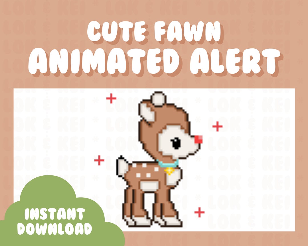 Animated Twitch Stream Alert | Cute Fawn | Pixel Art | Instant Download ...