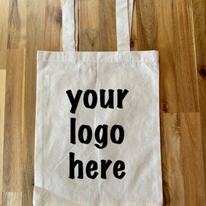 Custom Logo Cotton Tote Bags, Personalized Screen Printed Canvas Gift ...