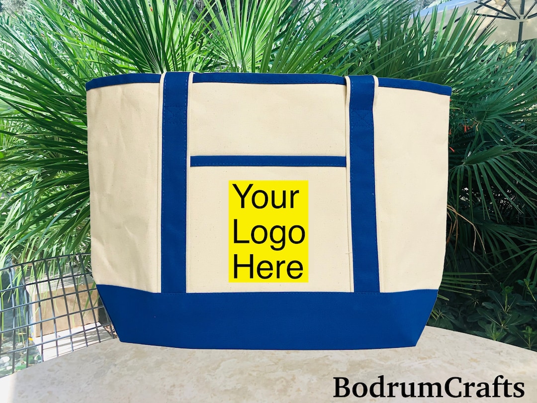 Custom Logo Printed Canvas Tote Bags, Promotional Beach Bags - Etsy