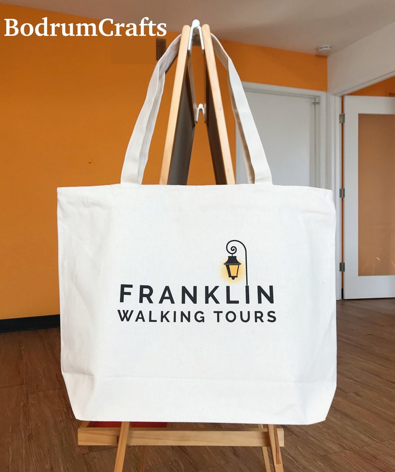 Custom Printed Canvas Tote Bag, Personalized Logo, Large 20x15x5 - Etsy