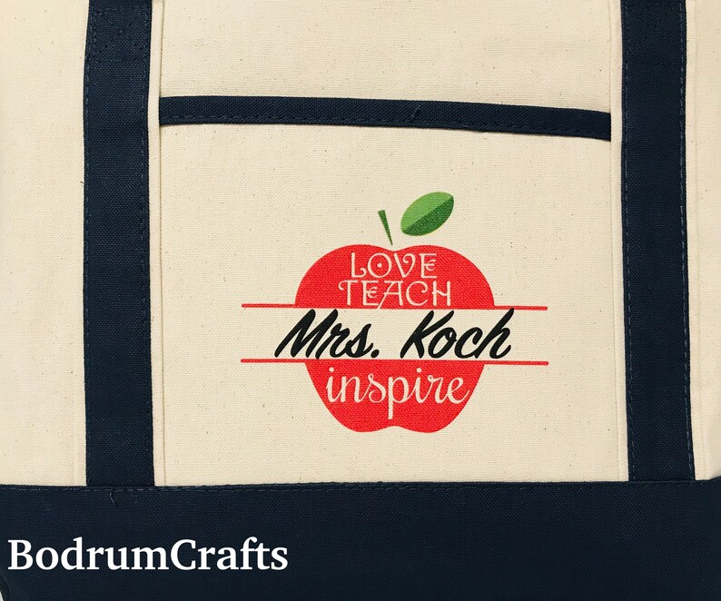Teacher Canvas Tote Bags Personalized Custom Teacher Totes - Etsy
