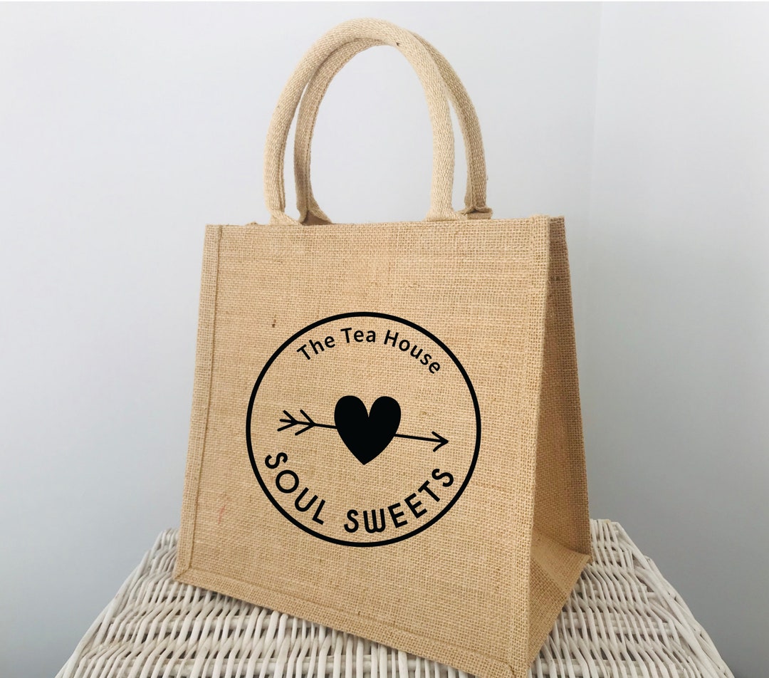 Custom Printed Jute Tote Bags, Personalized Burlap Tote Bags With Logo ...