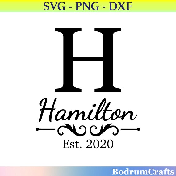 Family Name Monogram SVG Logo Initials Cricut Design for Name - Etsy