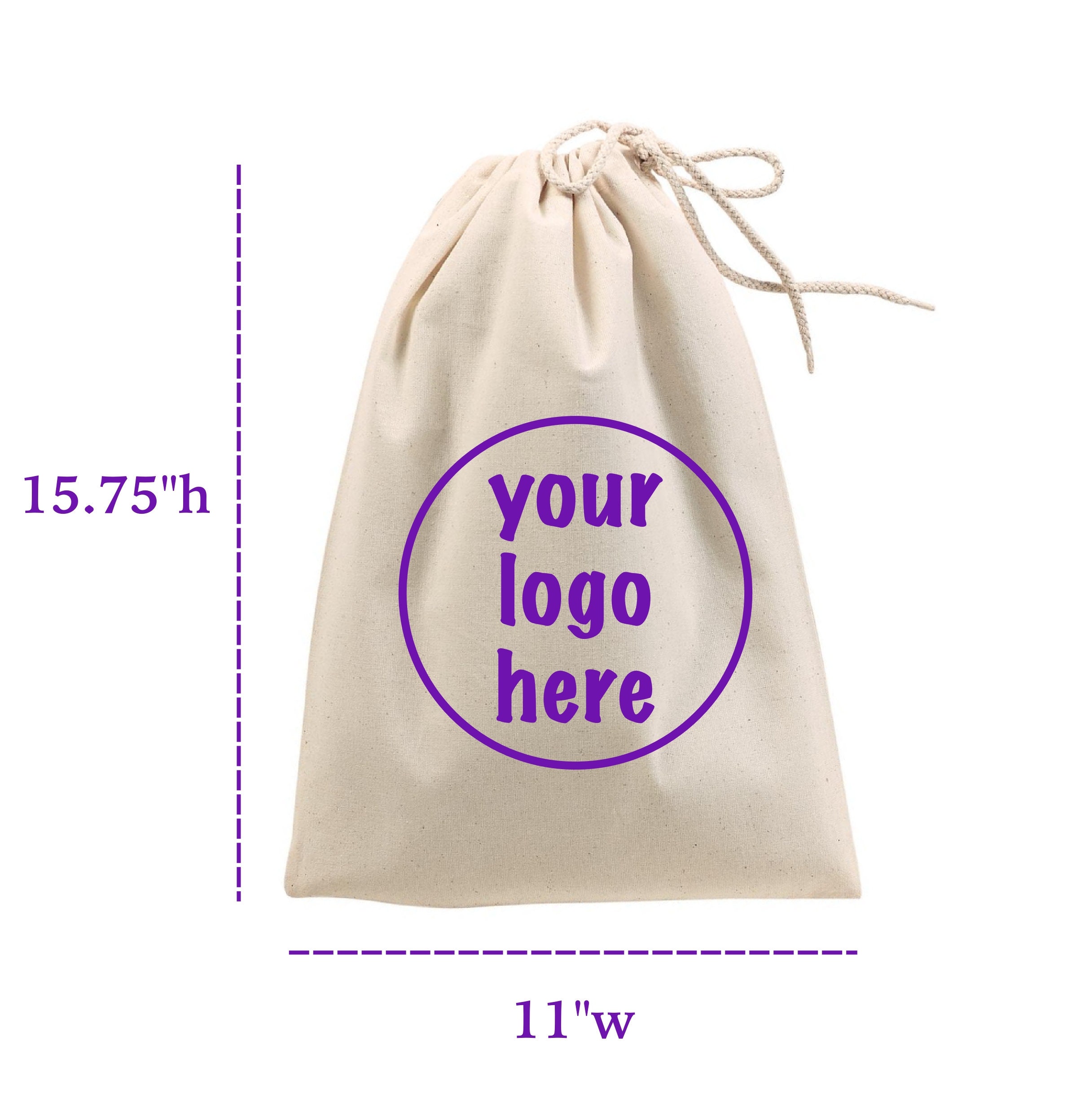Custom Cotton Drawstring Bag, Personalized Logo Print, Promotional Gift ...