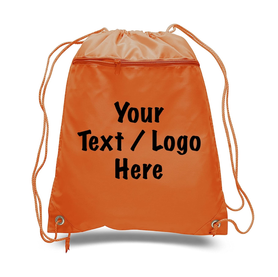 Min 25 Pcs, Custom Drawstring Backpacks, Personalized Polyester ...