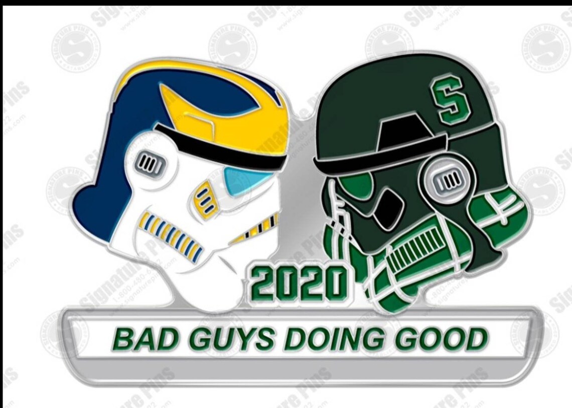 Michigan Wolverines & MSU Spartan Sparty Stormtrooper Pin - Etsy