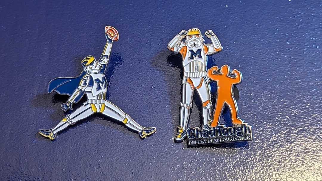 University of Michigan Wolverines Football Jump Trooper Pin AND Chad ...