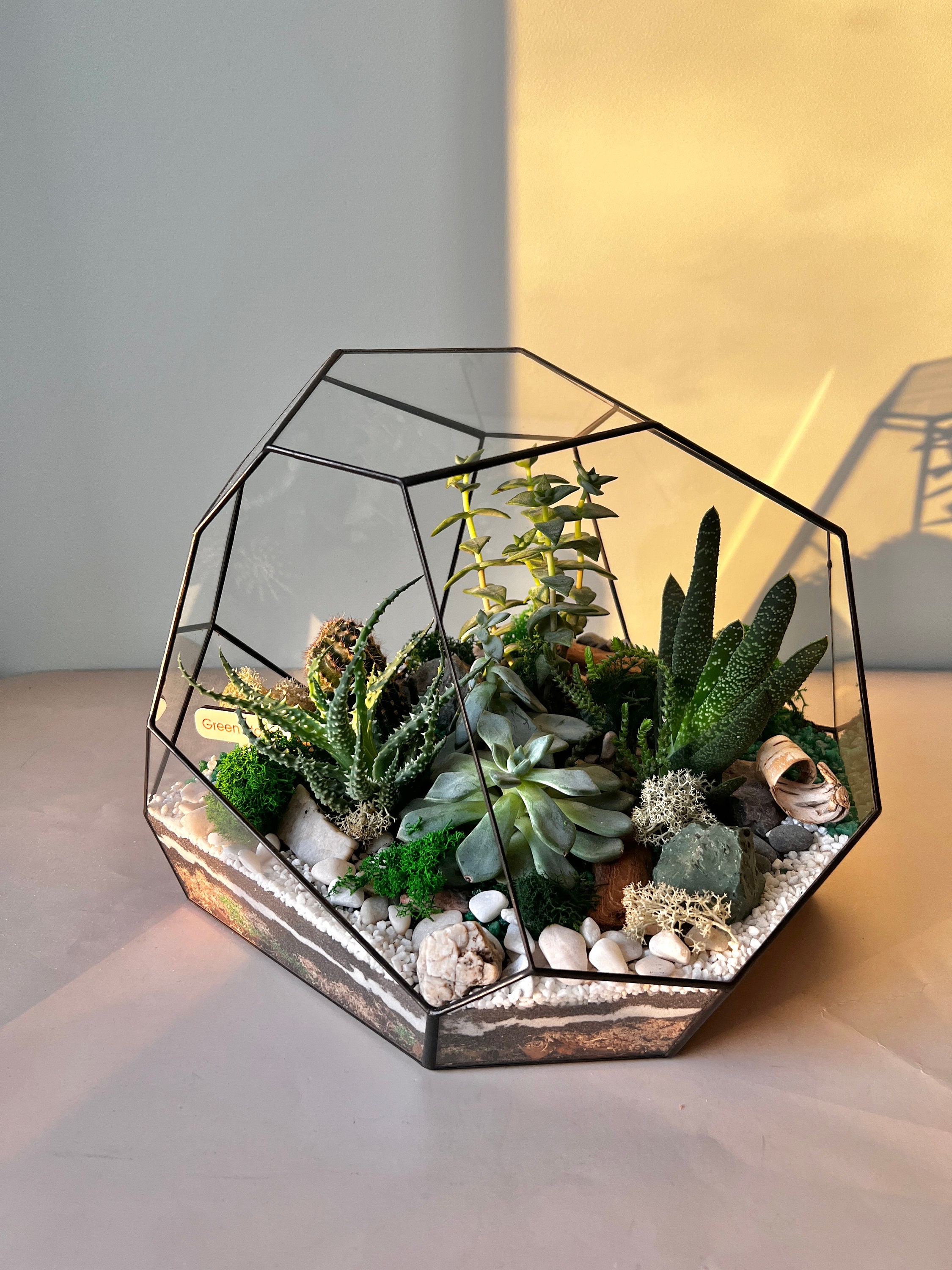 Glass Terrarium stone Unique Personalized Holiday Gift. Minimalist ...