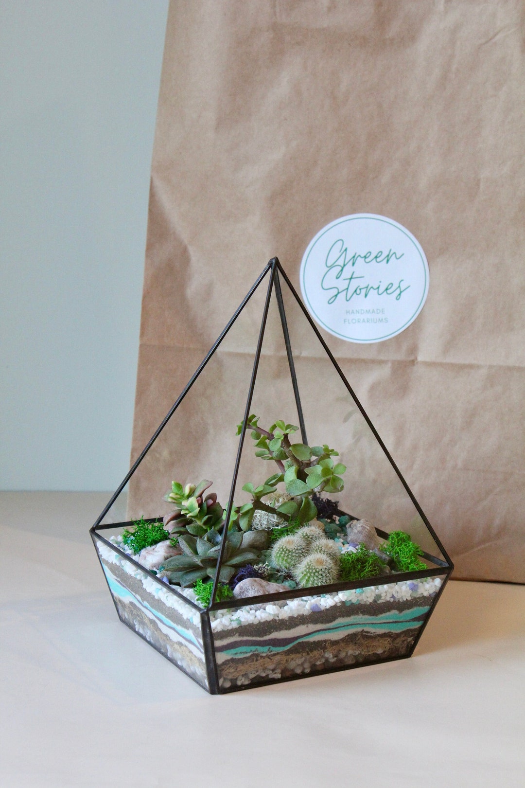Glass Terrarium "pyramid" – Home Decor, Home Gift for Plant Lover ...
