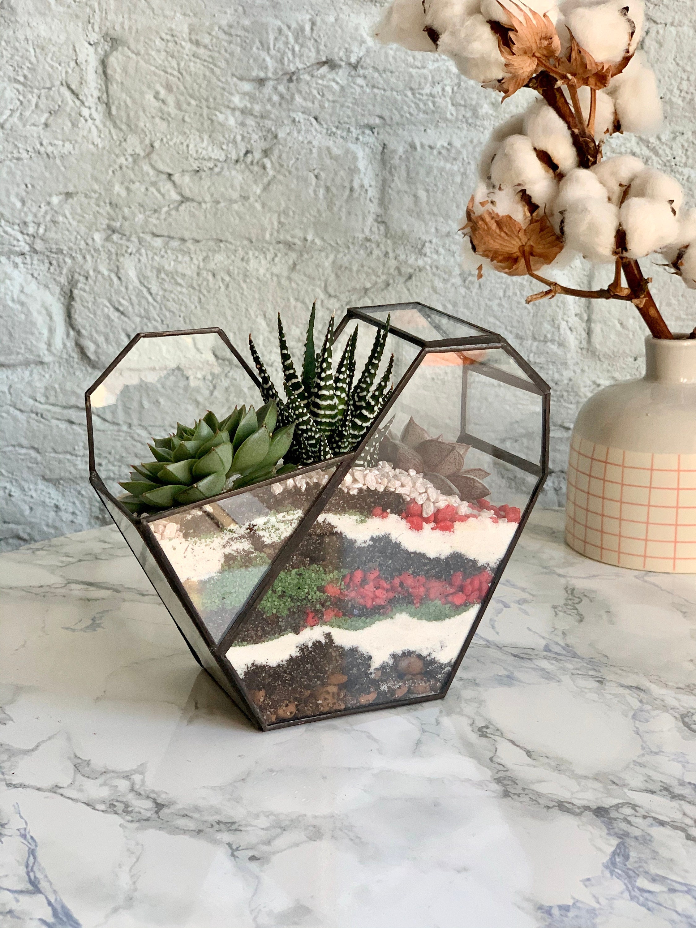 Geometric Glass Container, Terrarium, Florarium "hearth" – Tiffany ...