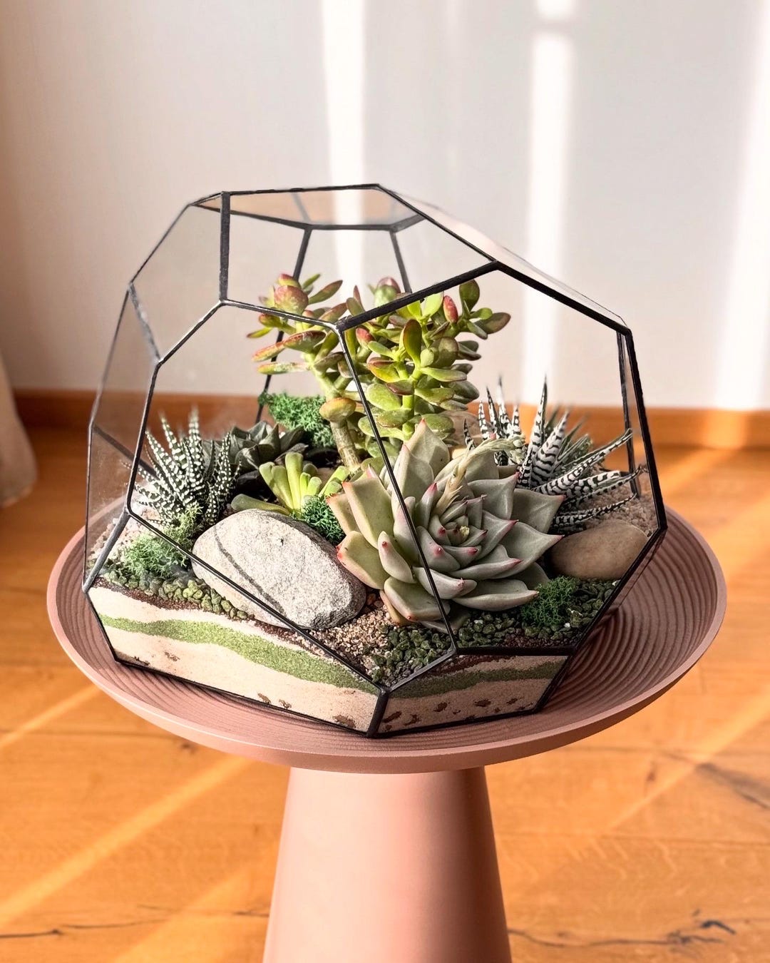 Glass Terrarium "stone" - Unique Personalized Holiday Gift. Minimalist ...