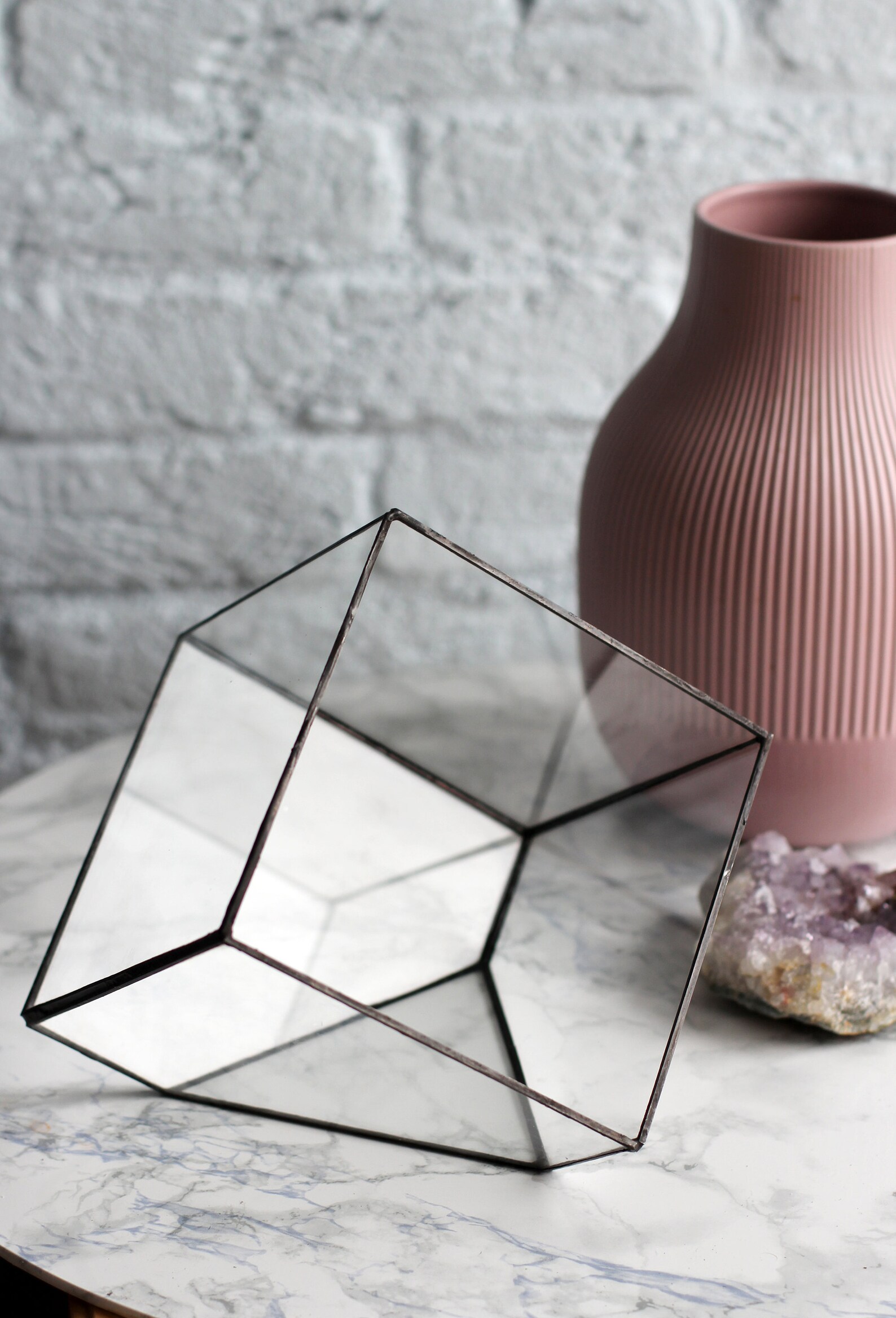 Handmade Glass Cube Terrarium – Geometric Succulent Planter - Etsy