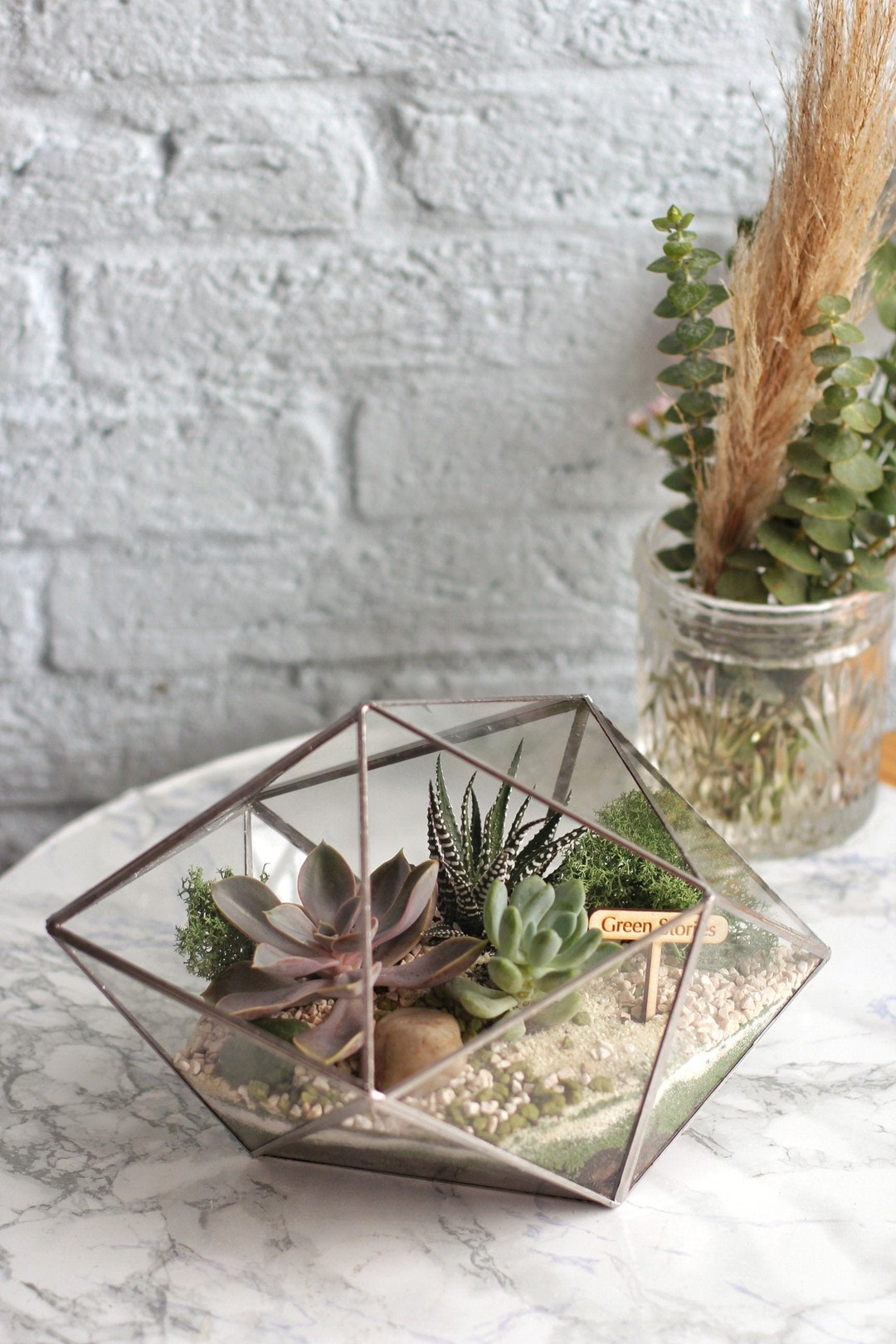 Glass Terrarium "cristal" – Minimalist Home Decor, Unique Handmade ...