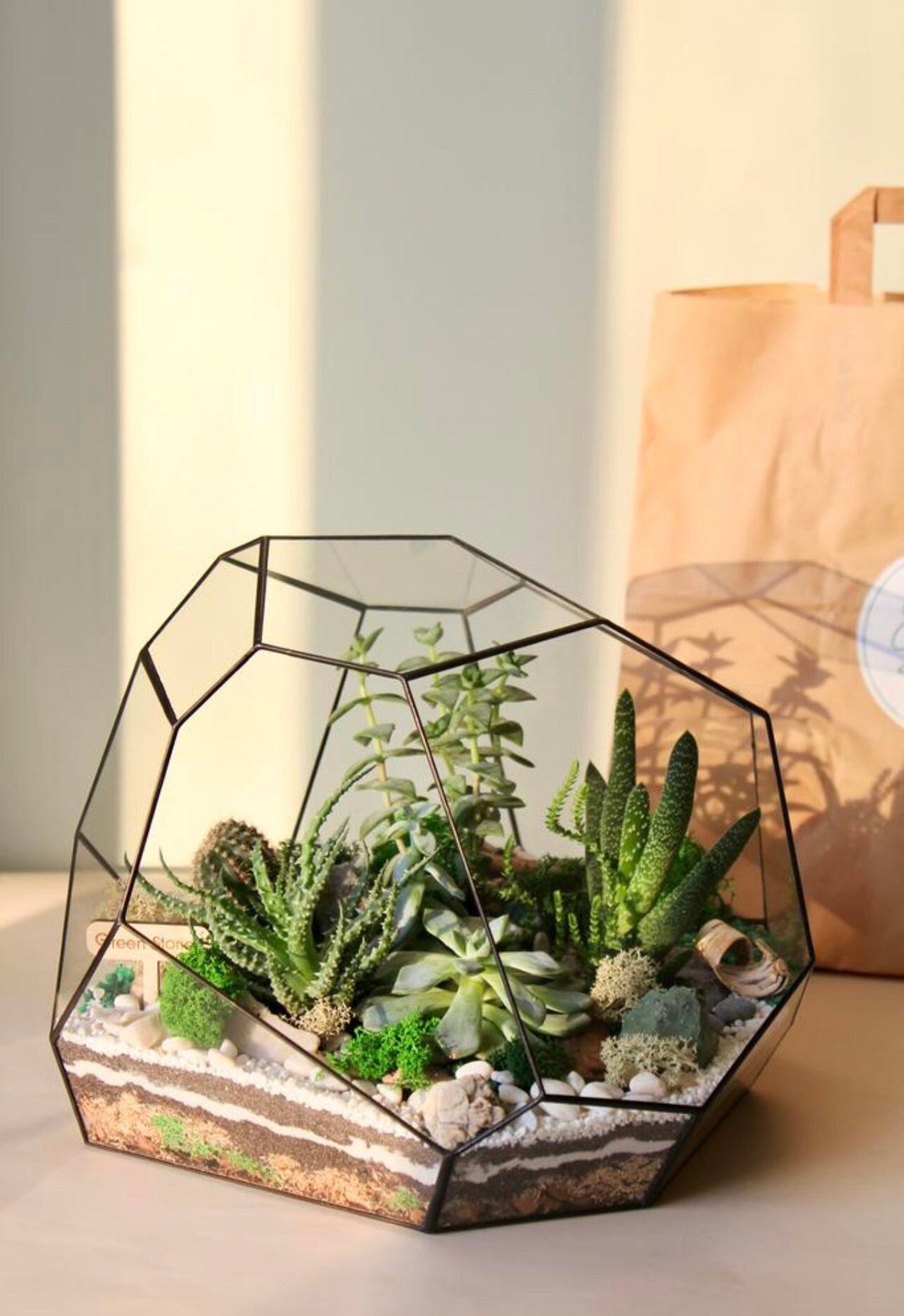 Glass Terrarium stone Unique Personalized Holiday Gift. Minimalist ...