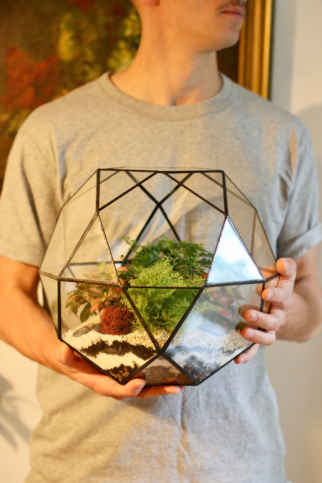 Succulent Glass Terrarium Florarium "mars" - Home and Office Decor ...