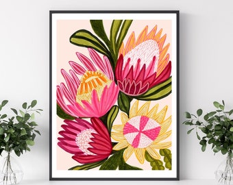 Australian Flora Botanical Art Wall Art Prints Flower Wall | Etsy