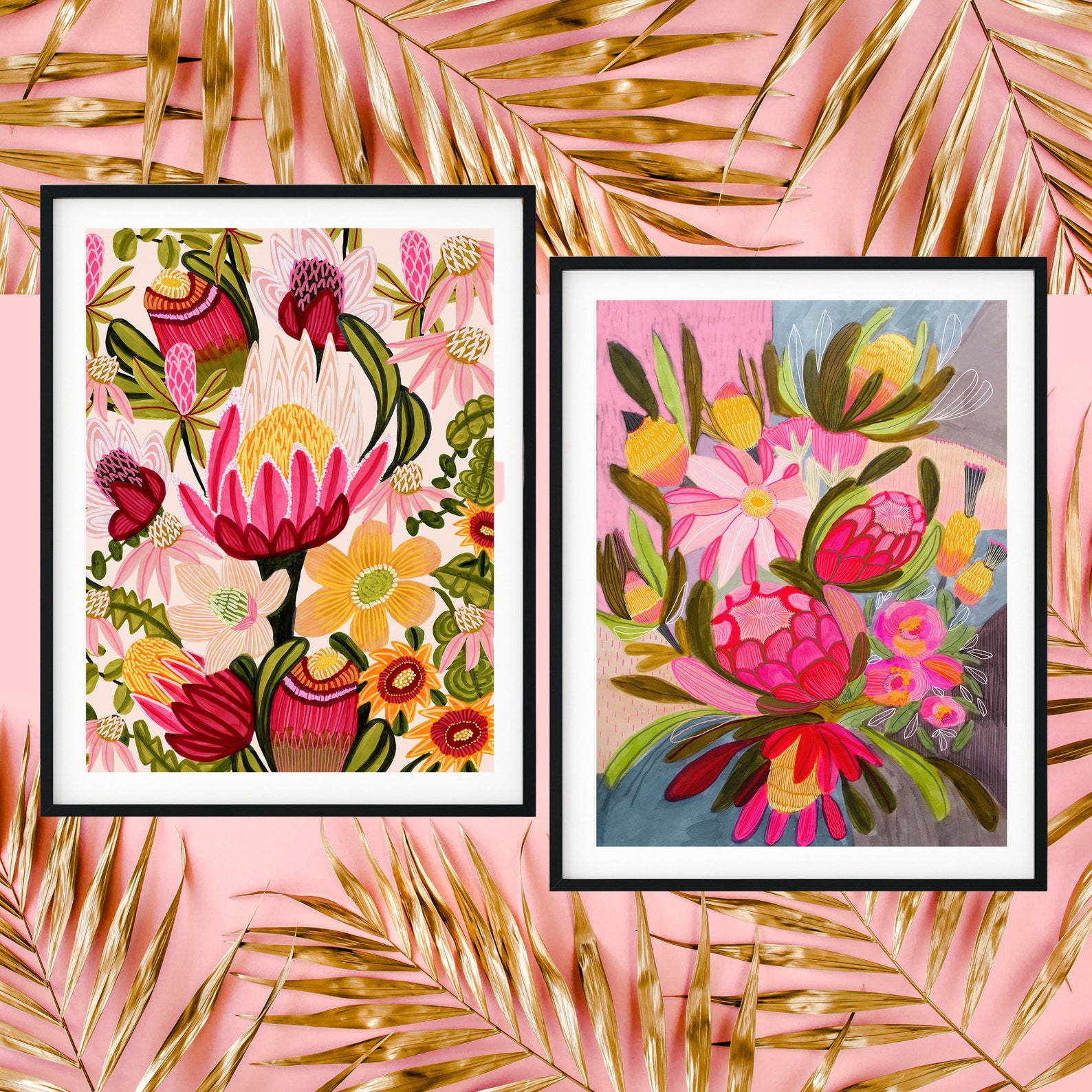 Australian Flora Botanical Art Wall Art Prints Flower Wall - Etsy