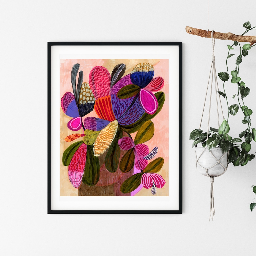 Australian Native Flowers Art Print, Botanical Still Life - Etsy