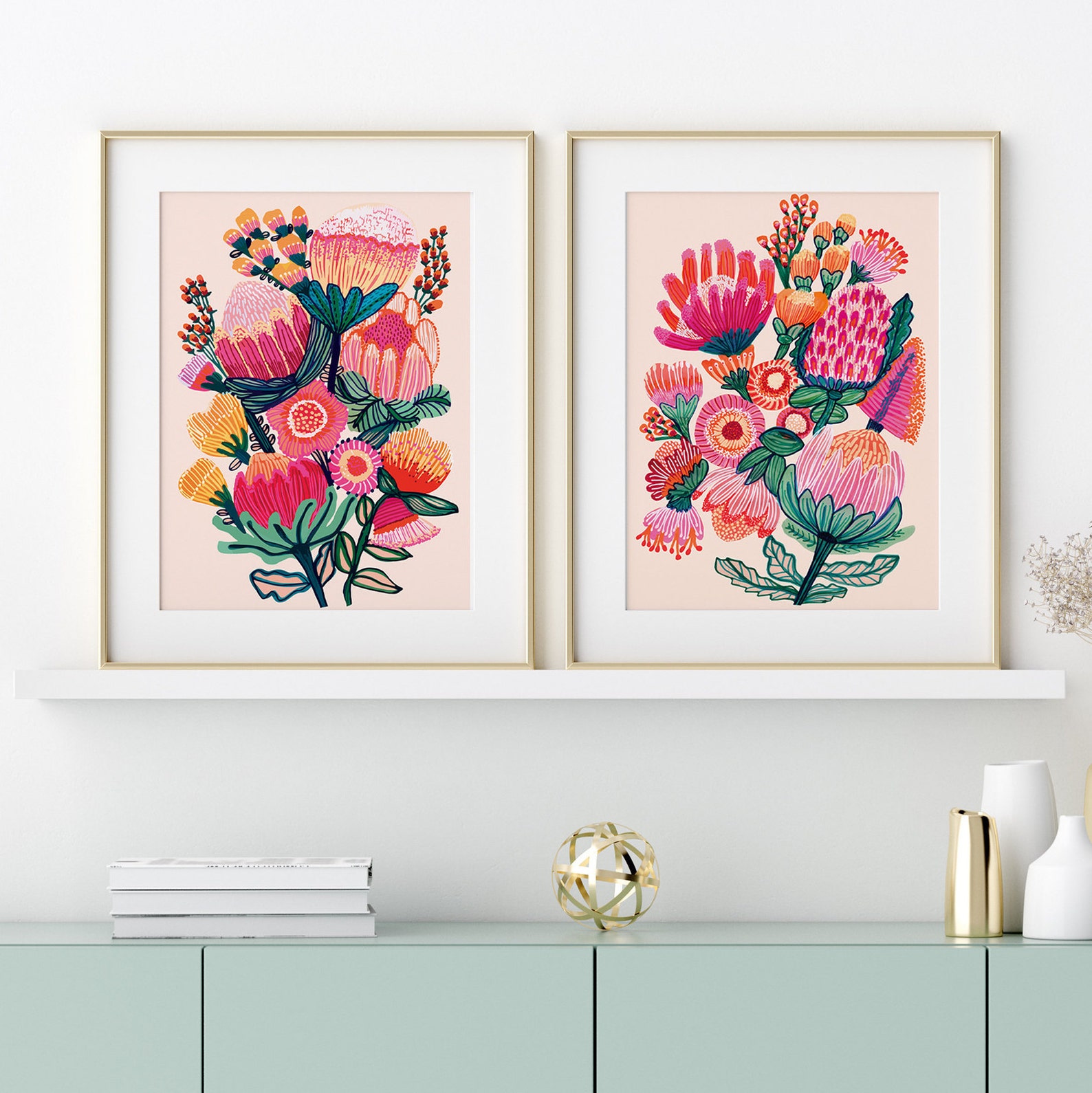 Australian Flowers Botanical Wall Art Prints, Flower Wall Art ...