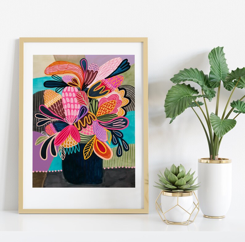 Modern Art Print, Original Painting Wall Art, Colourful Art Wall Decor ...