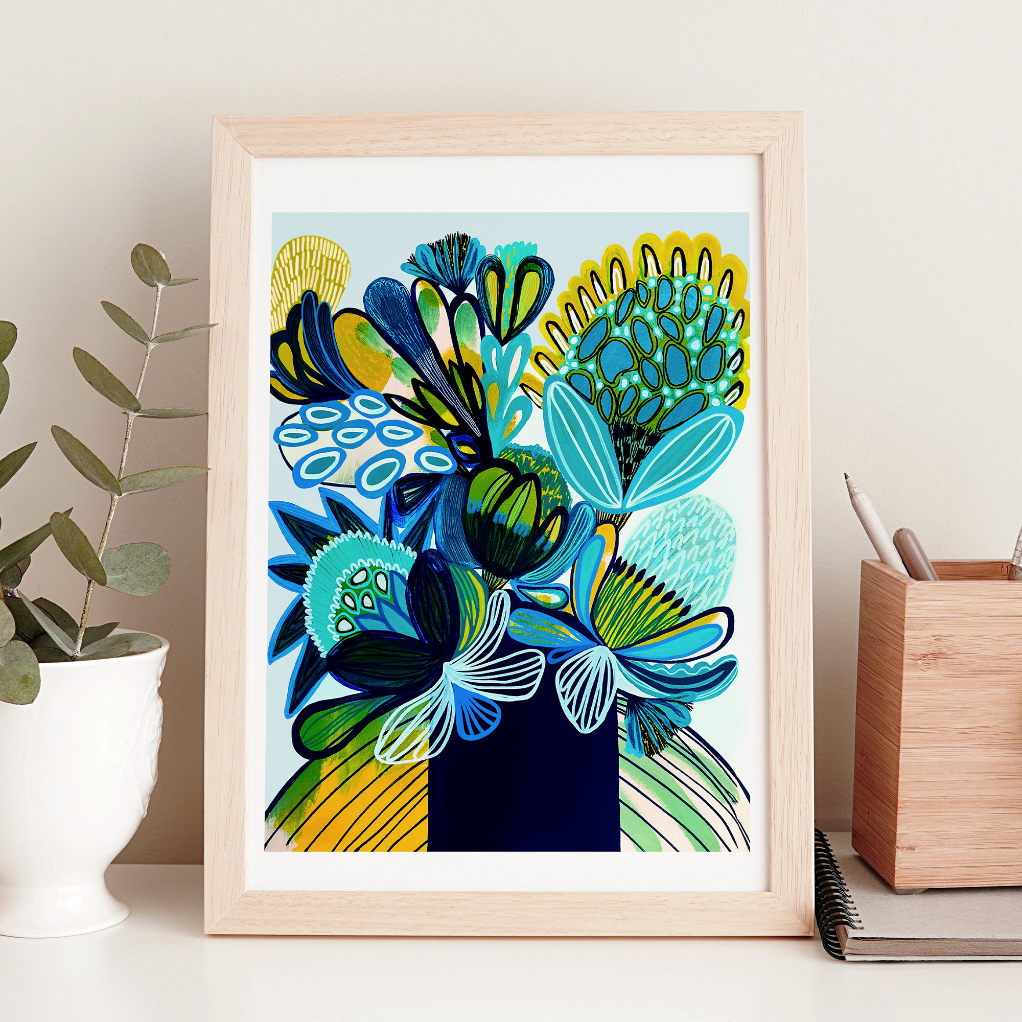 Australian Native Flowers Wall Art Prints Abstract Art | Etsy