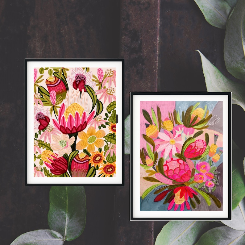 Australian Flora Botanical Art Wall Art Prints Flower Wall - Etsy