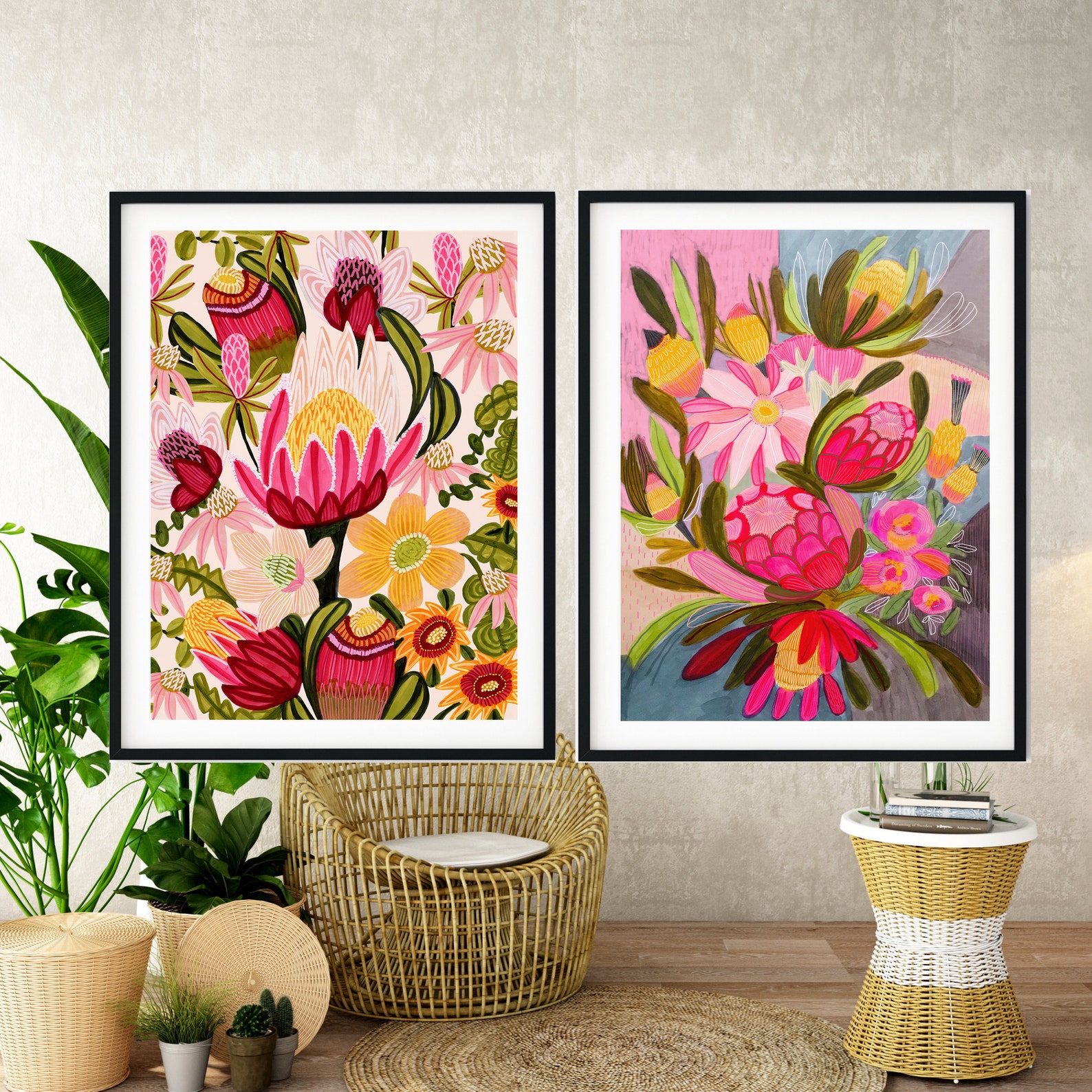 Australian Flora Botanical Art Wall Art Prints Flower Wall - Etsy