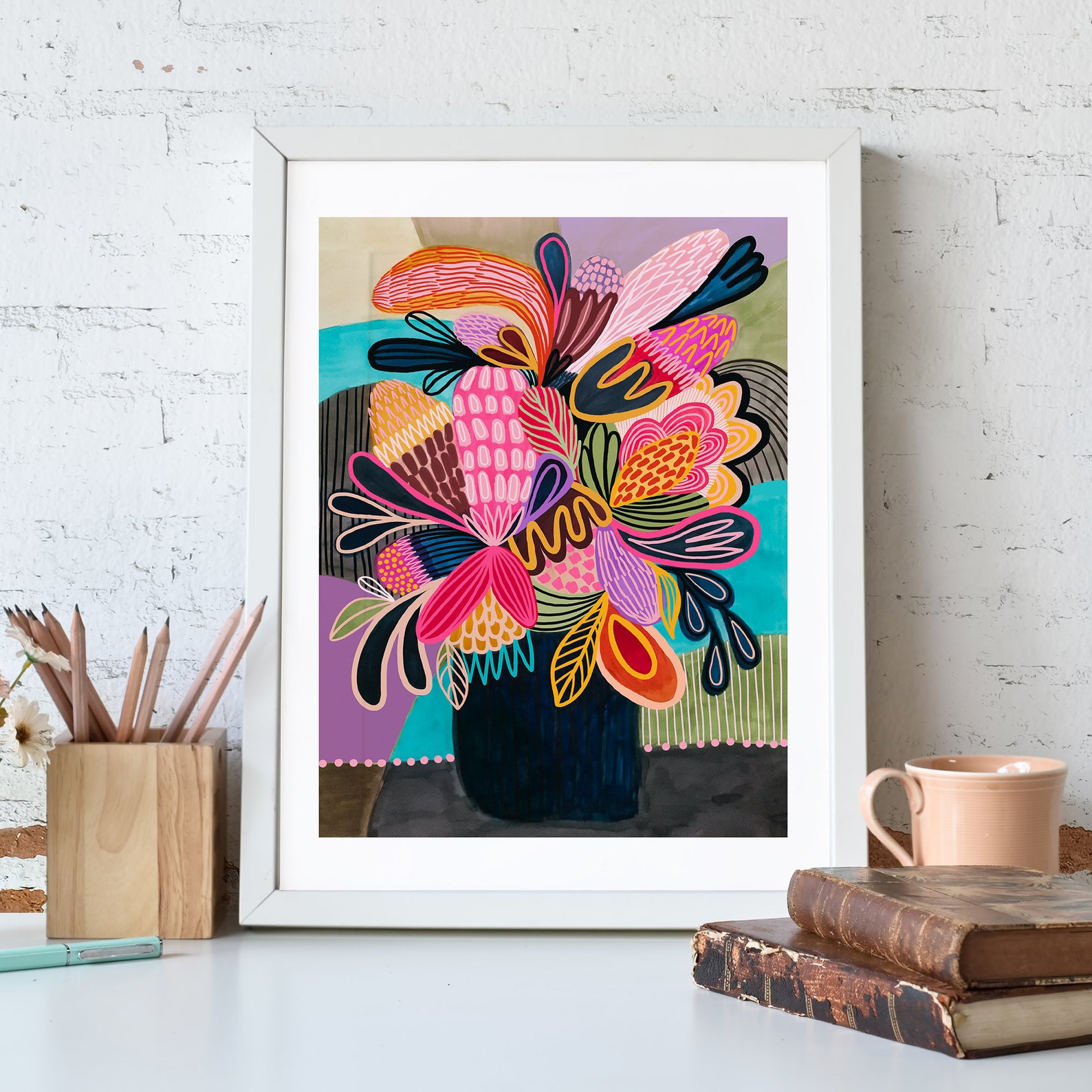 Modern Art Print Original Painting Wall Art Colourful Art | Etsy