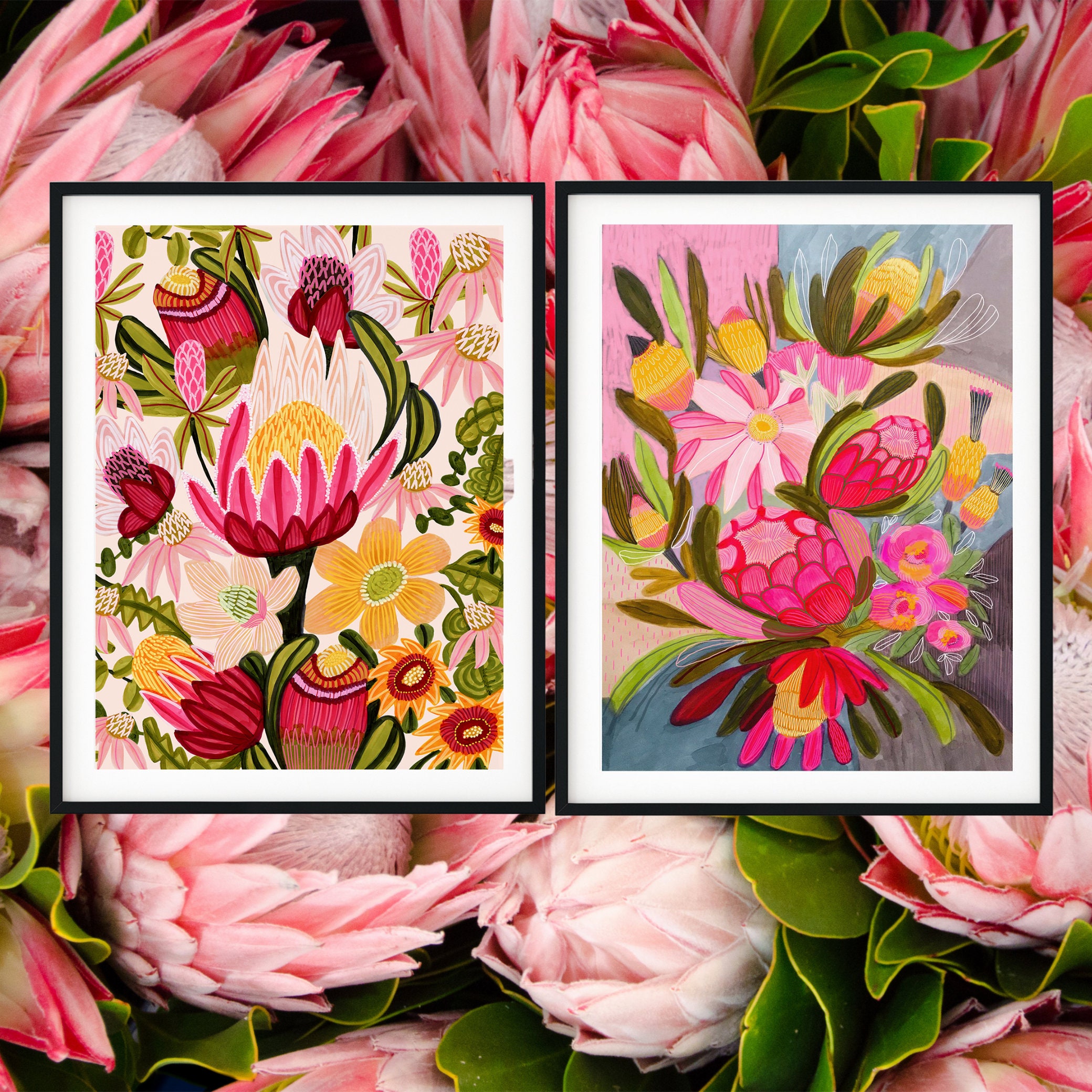 Australian Flora Botanical Art Wall Art Prints Flower Wall | Etsy