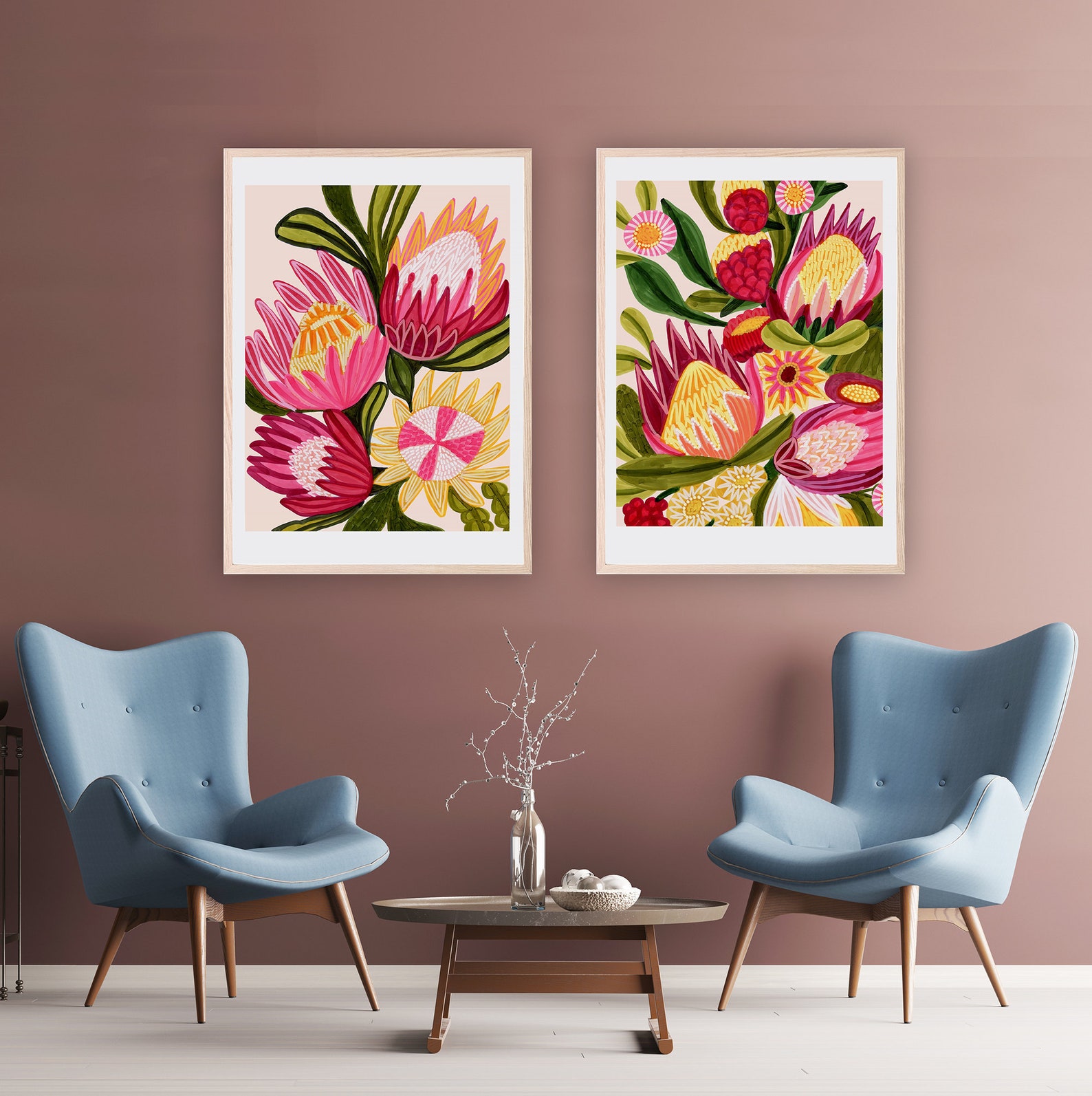 Botanical Art Print Set, Flower Wall Art, Giclee Print, Wall Art Prints ...