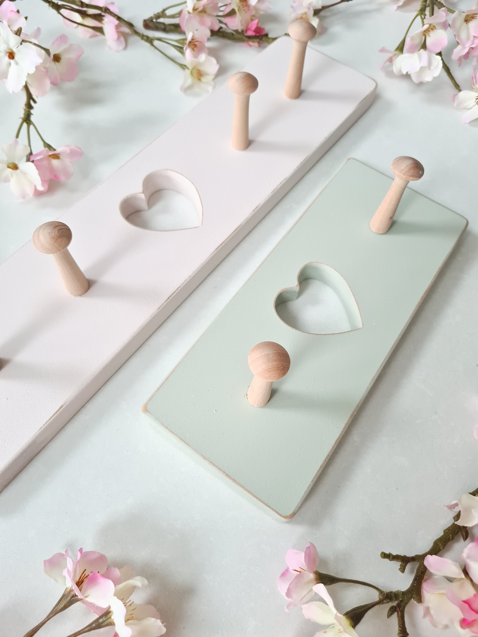 Country Cottage Style Peg Rail With Heart Cut Out Detail - Etsy