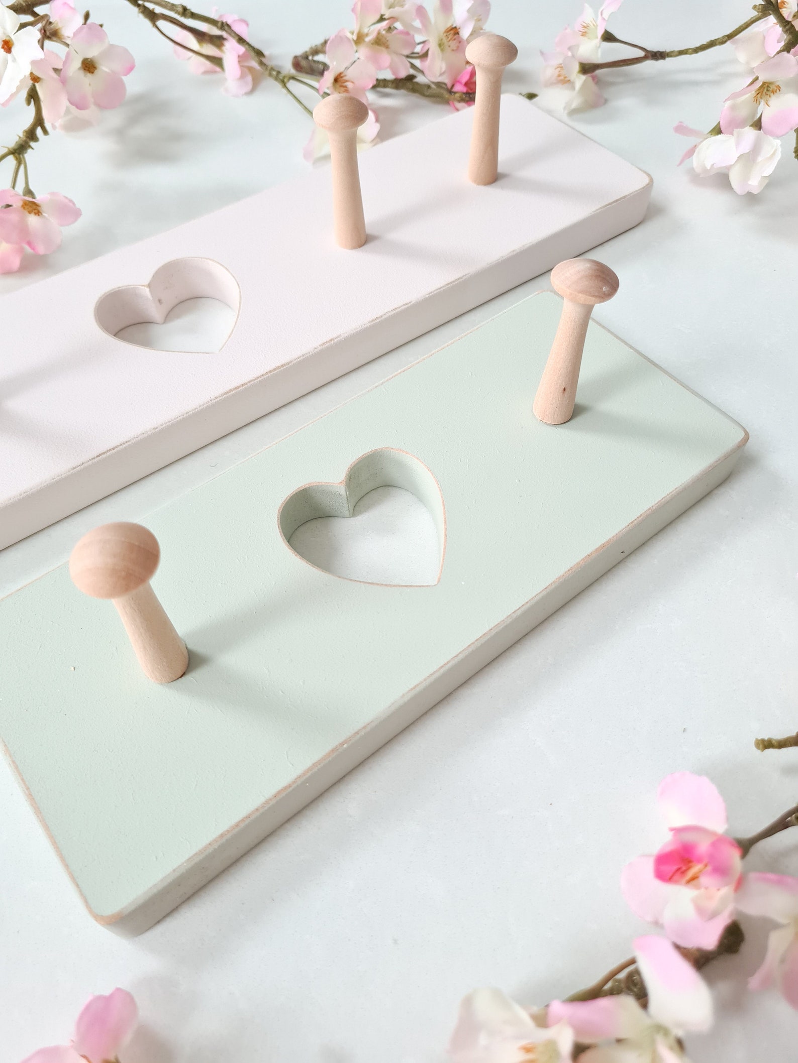 Country Cottage Style Peg Rail With Heart Cut Out Detail - Etsy
