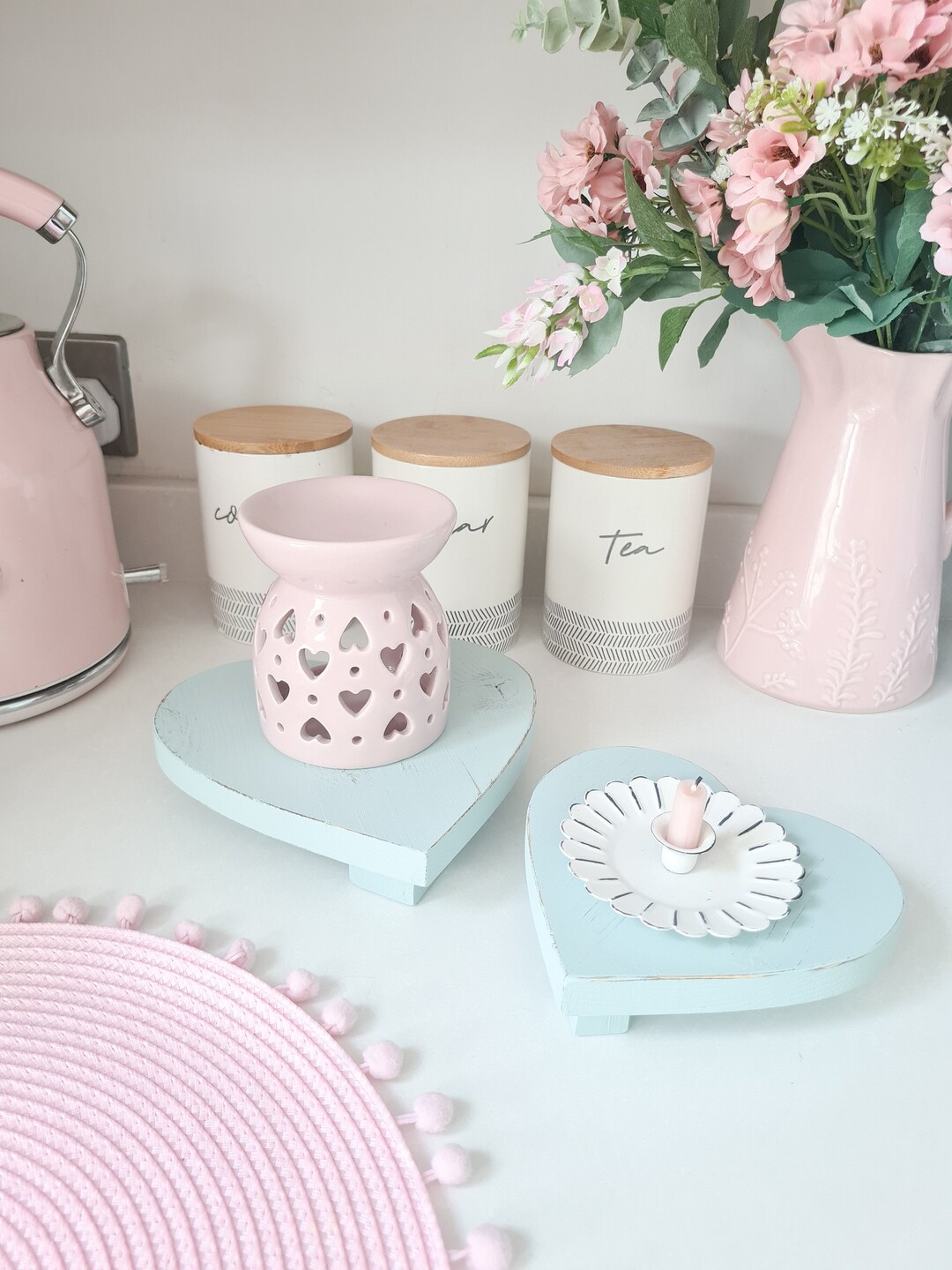 Country Style Wooden Heart Riser Display Stand - Etsy UK