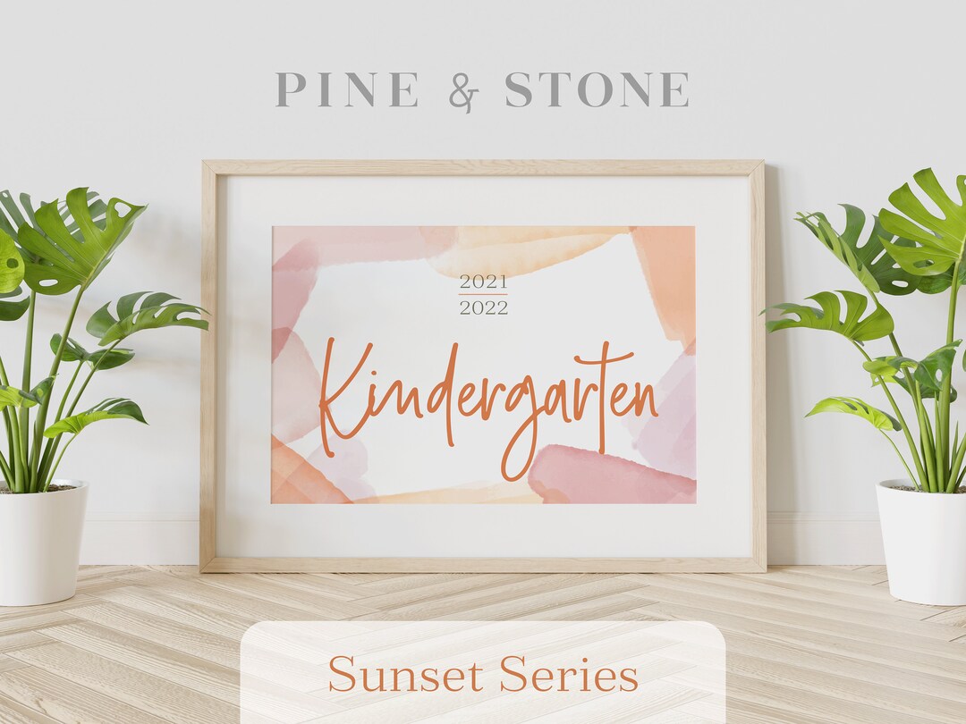 First Day of School Sign Kindergarten - 2021-2022, Printable Sign ...