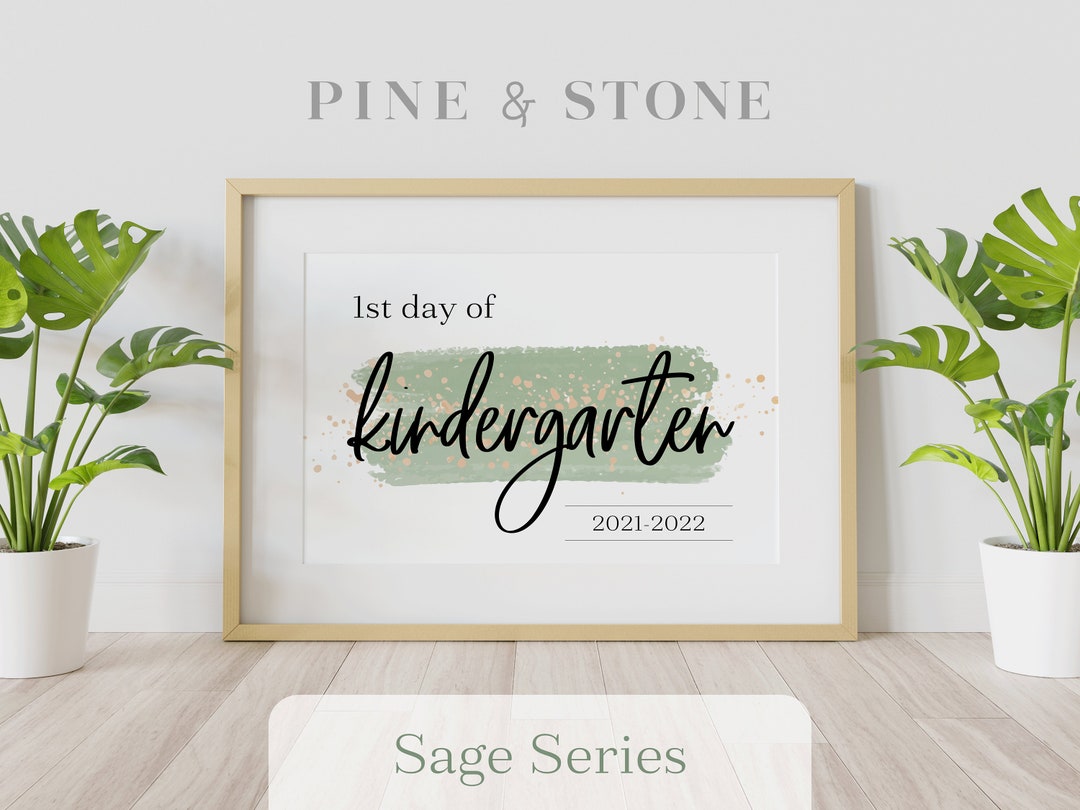 First Day of School Sign Kindergarten 2021-2022, Printable Sign ...