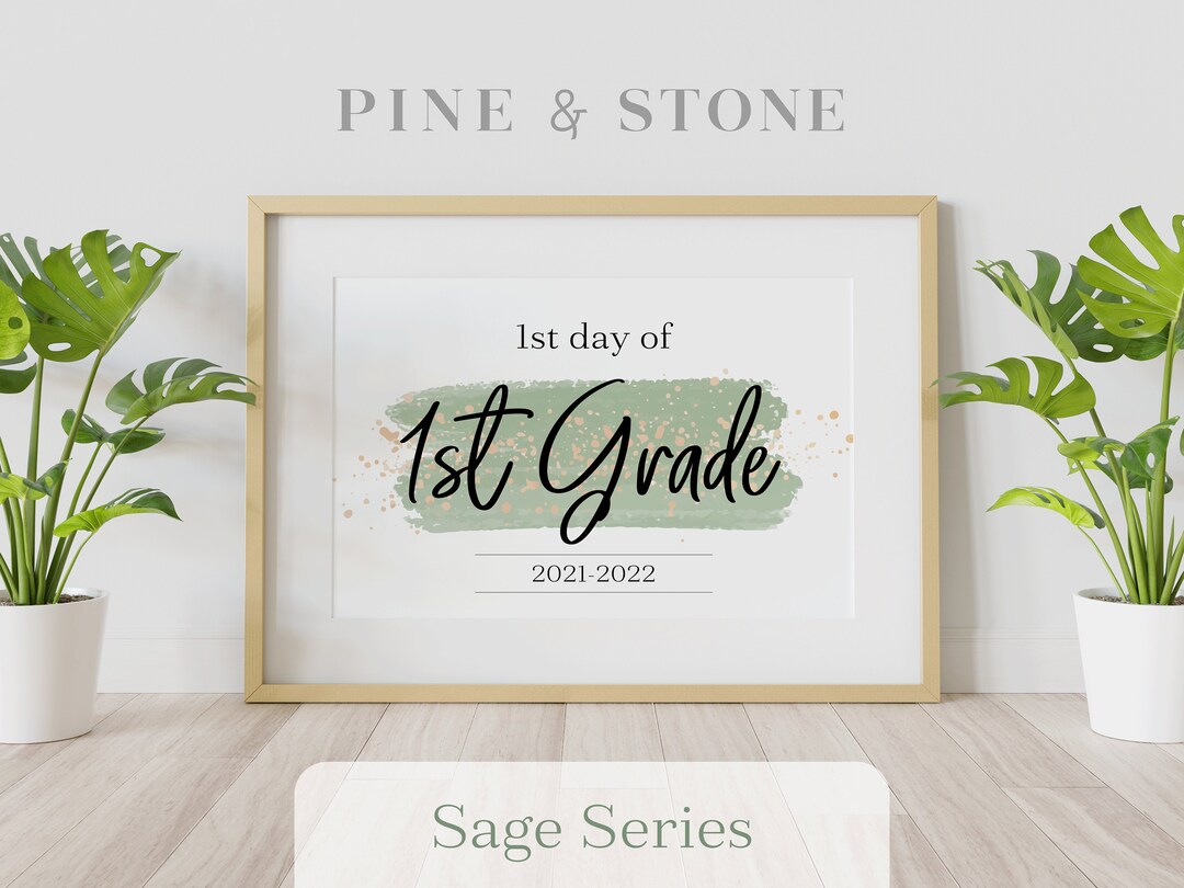First Day of School Sign 1st Grade - 2021-2022, Printable Sign, Instant ...
