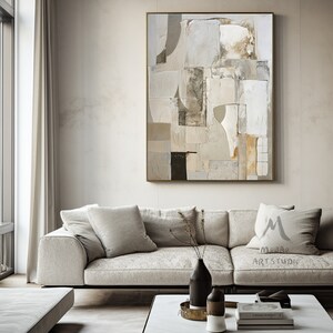 Beige Texture Painting Beige Modern Wall Art Beige Wall Art Wabi Sabi ...