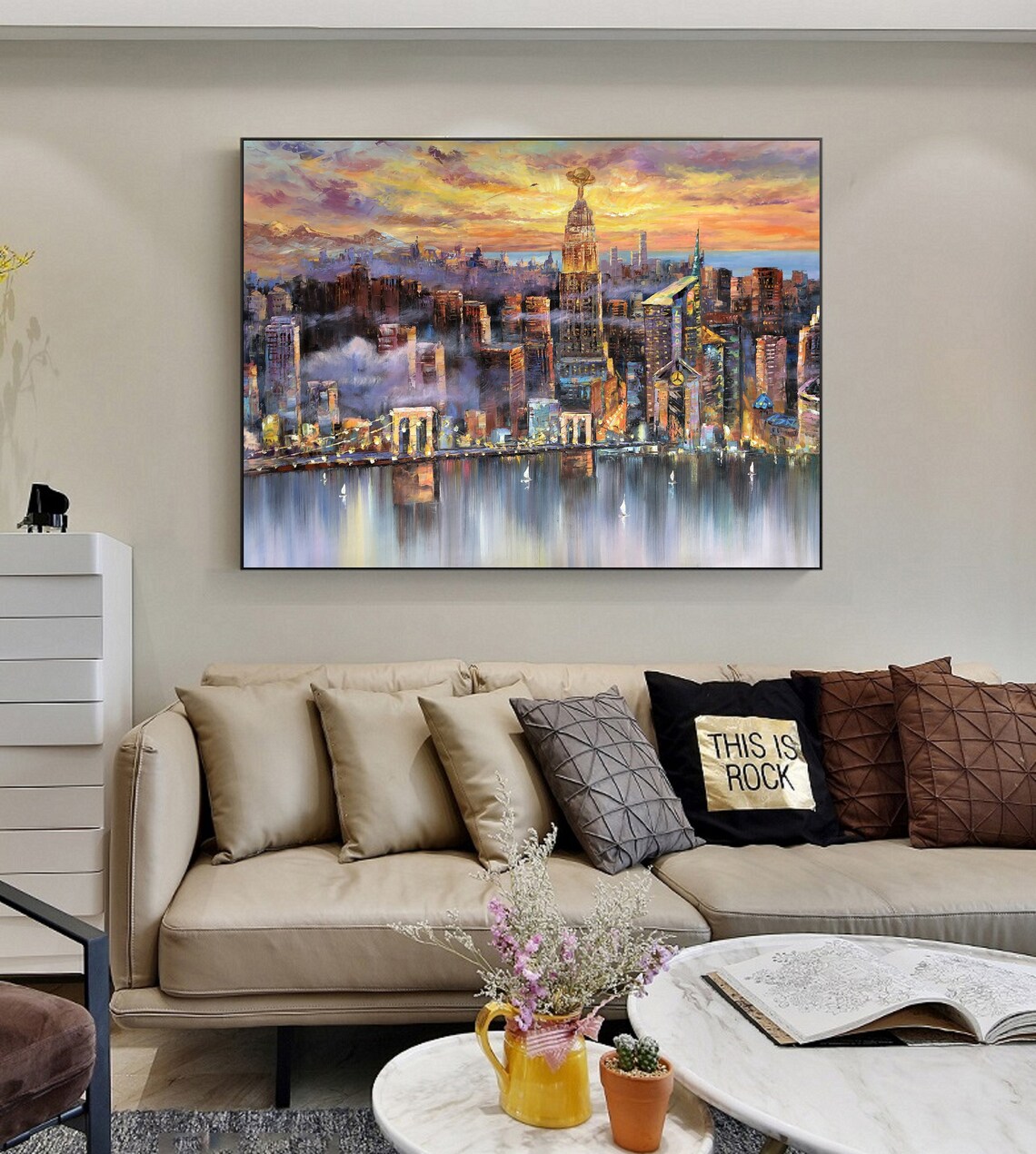 Original Urban Abstract Painting Future New York City - Etsy